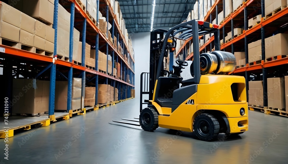 Automated Forklift doing storage in a warehouse managed by machine ...
