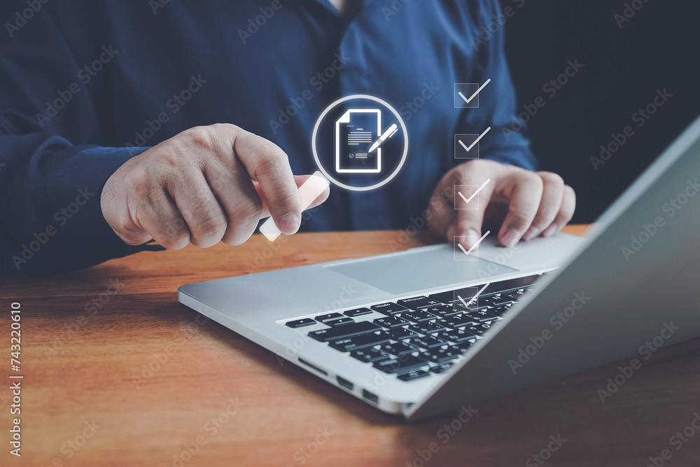 Checklist, Digital and smart checklist document concept, Online survey ...