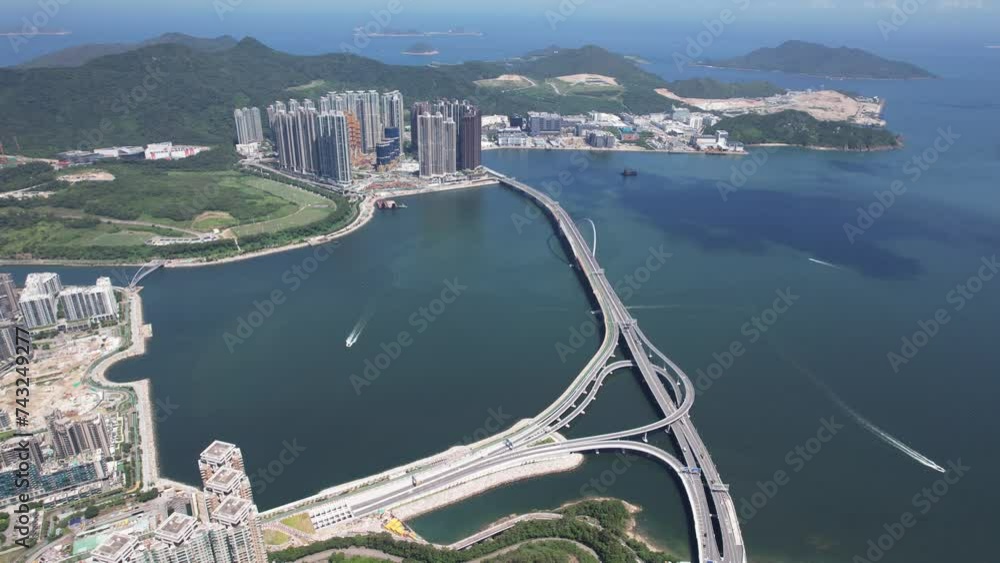 Hong Kong Tseung Kwan O Cross Bay Link Prefabricated steel arch bridge ...