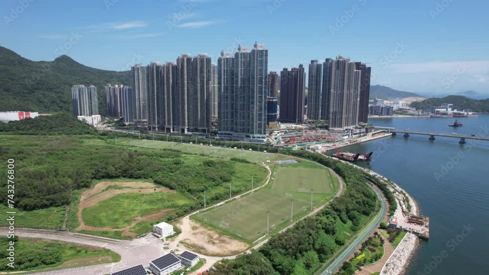 Seaside Commercial residential construction high-rise building site in ...