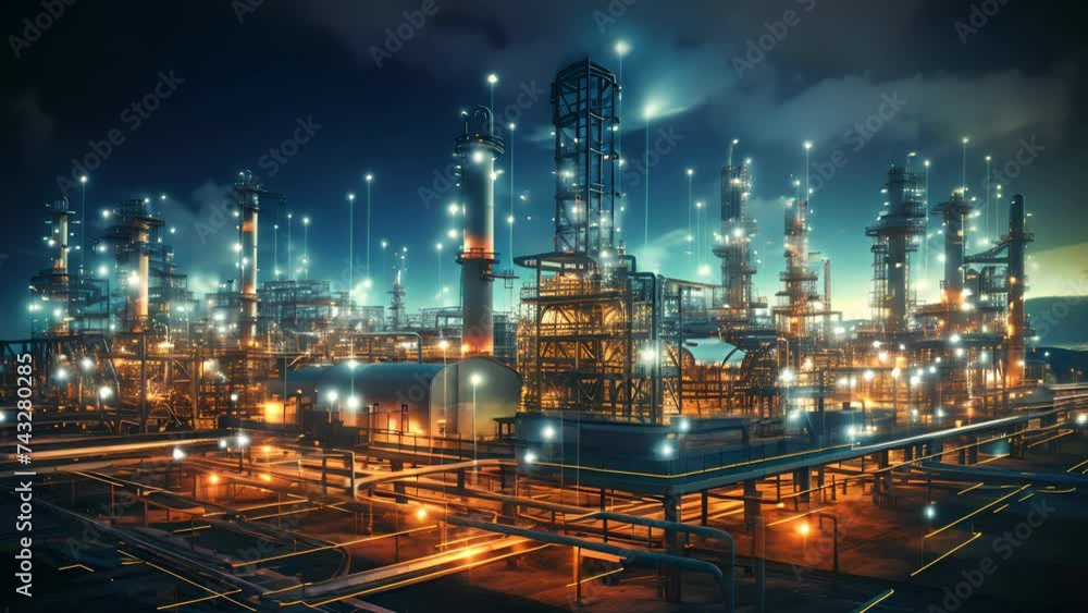 factory, communication network. Telecommunication. IoT, Internet of ...