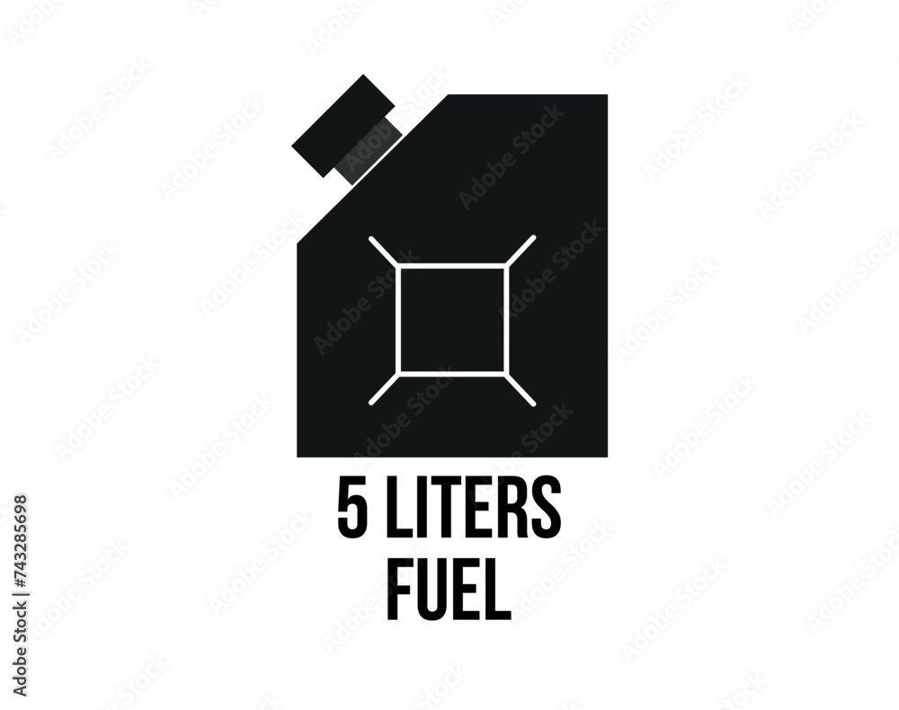 5 liters of fuel. Vector gallon of fuel for combustion vehicle Stock ...