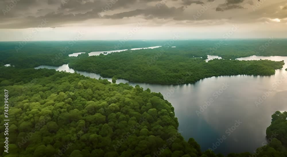 Tropical Amazon rainforest in Brazil seen from above, exotic jungle ...