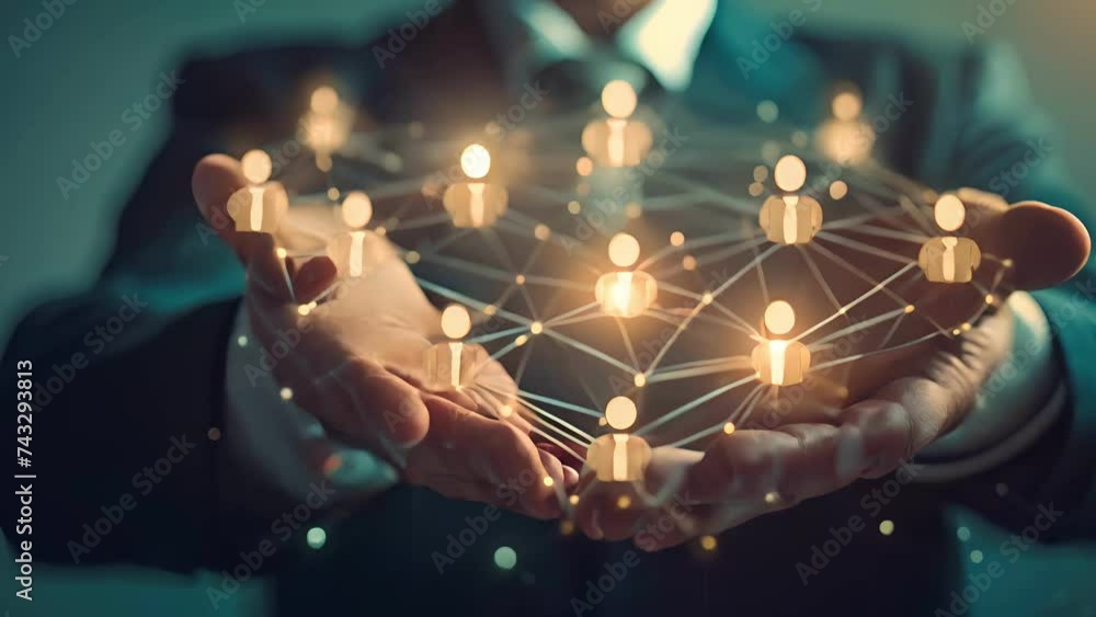 Business or owner man, network structure HR Human resources. Business ...