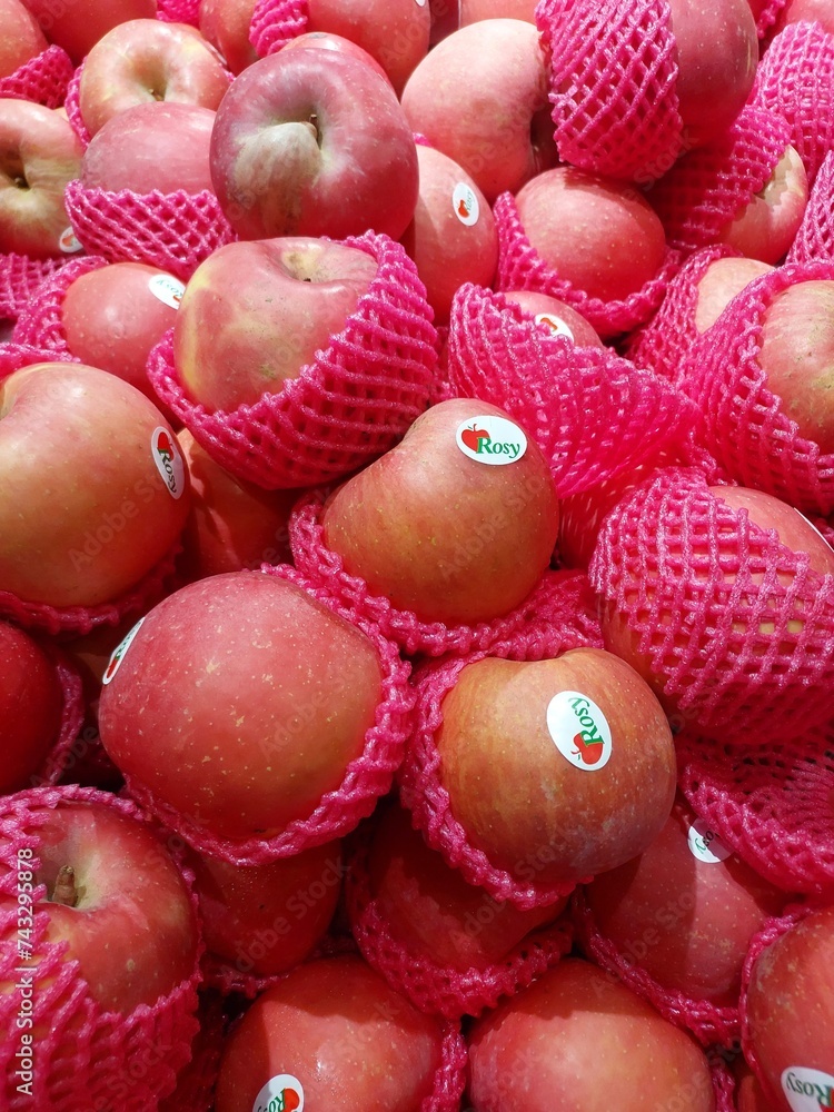 Batam - Indonesia, 23 February 2024. Fresh apples are sold in ...
