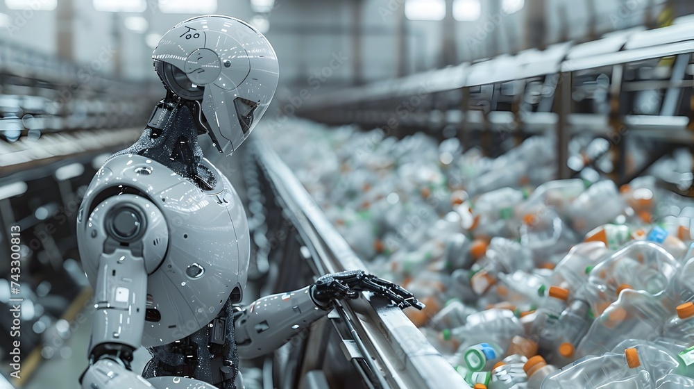Robot Handling Bulk Packaging of Plastic Bottles in an Industrial ...