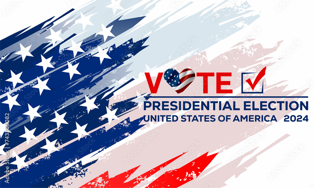 USA 2024 Presidential Elections Event Banner, background, card, poster ...