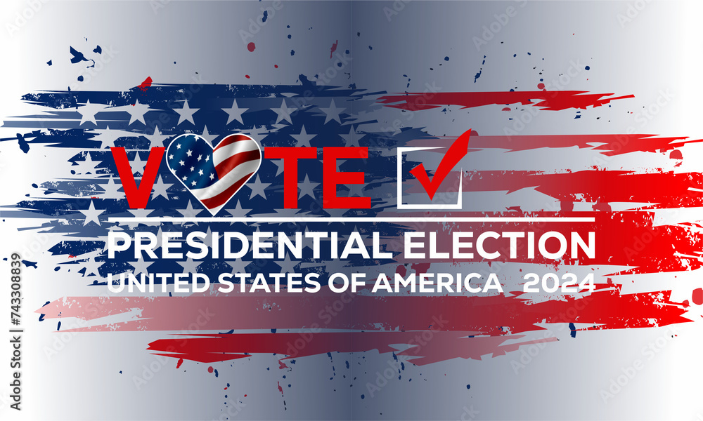 USA 2024 Presidential Elections Event Banner, background, card, poster ...