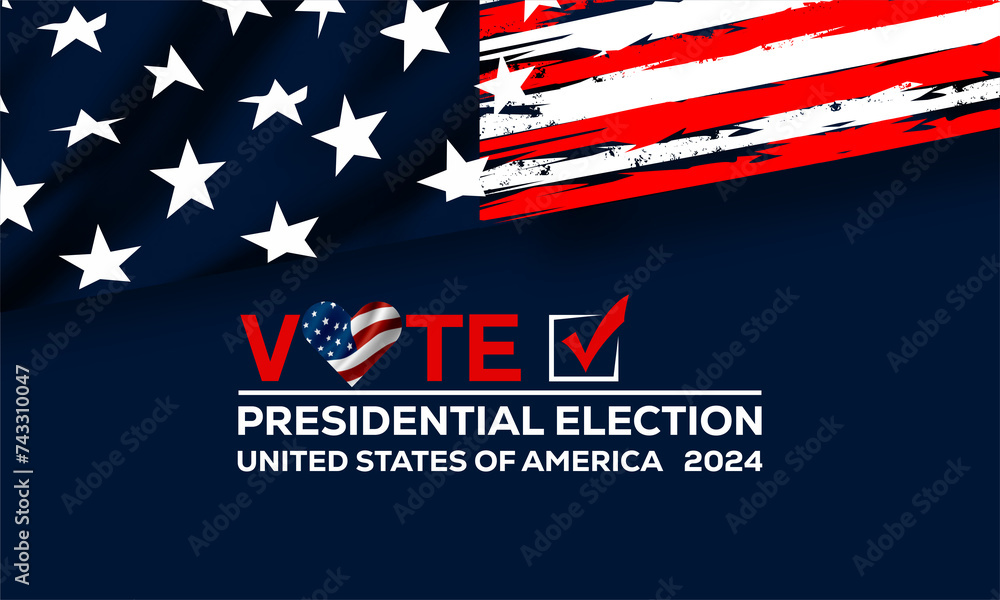 USA 2024 Presidential Elections Event Banner, background, card, poster ...