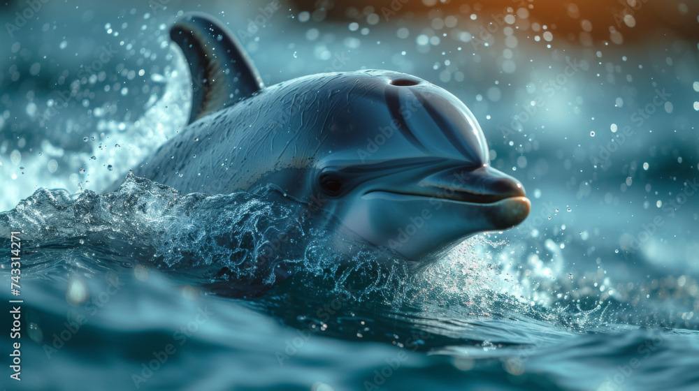 Texture of a dolphins rubbery aerodynamic skin as it effortlessly s ...