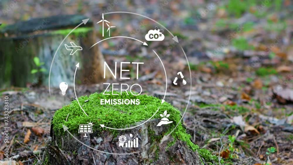 Net zero , carbon neutral concept. Net zero greenhouse gas emissions ...