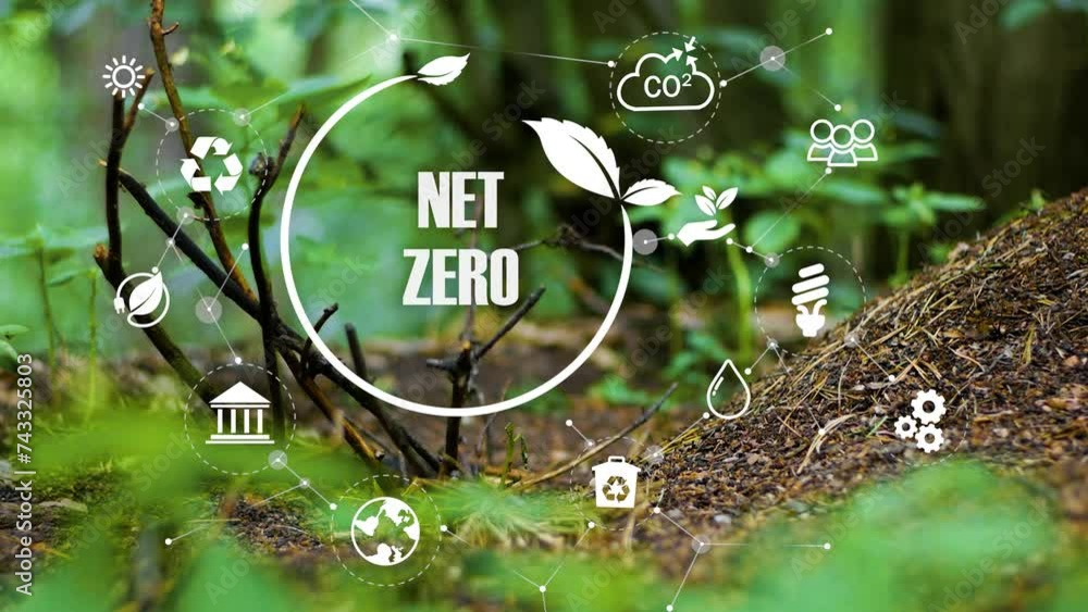 Net zero and carbon neutral concept. Net zero greenhouse gas emissions ...