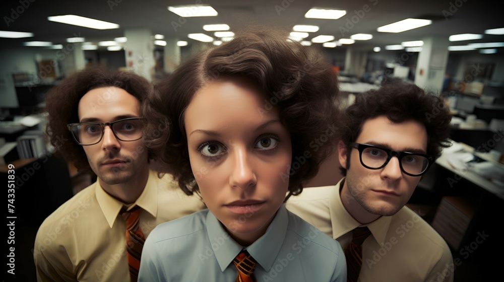 Quirky and eccentric office workers - skeptical doubting expressions ...