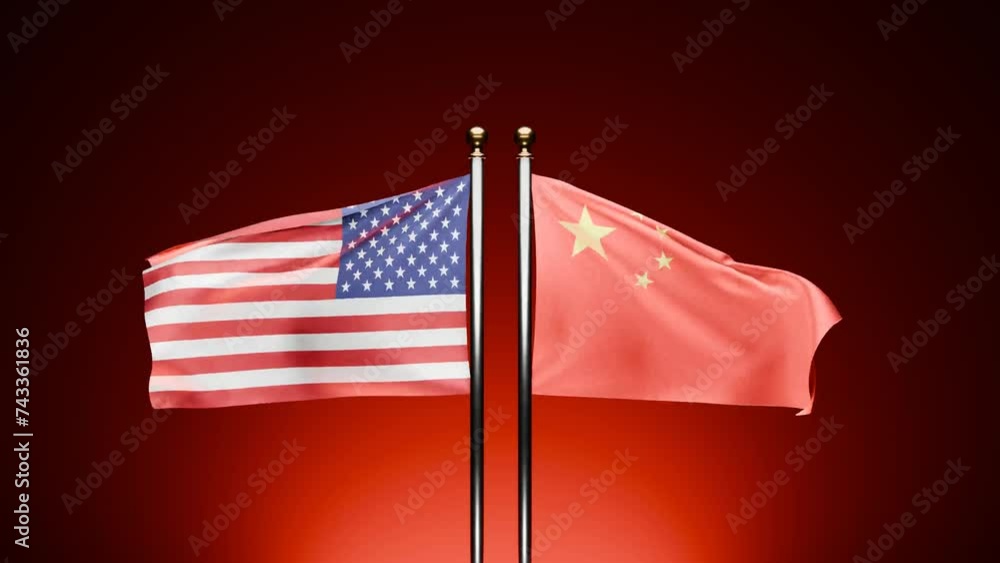 USA vs. China: Witness the 3D rendered flags of the USA and China ...