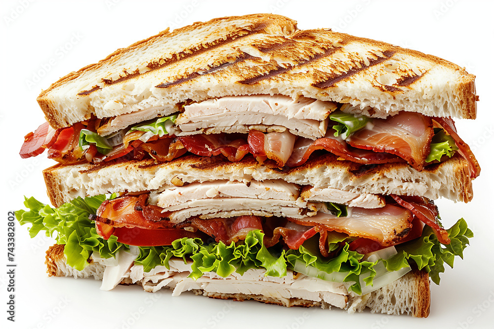 Club Sandwich: Triple-decker sandwich with layers of turkey or chicken ...
