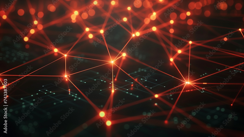 Neural network, IT background, IT wallpaper, digital interface ...