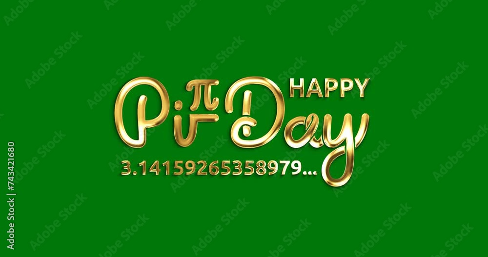 Vidéo Stock Happy Pi Day text animation on the green screen alpha ...