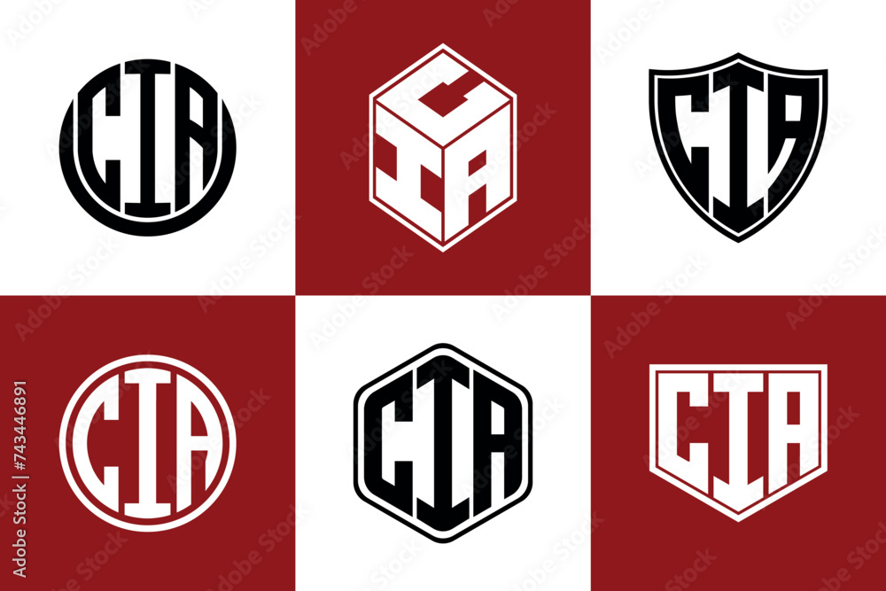CIA initial letter geometric shape icon logo design vector. monogram ...