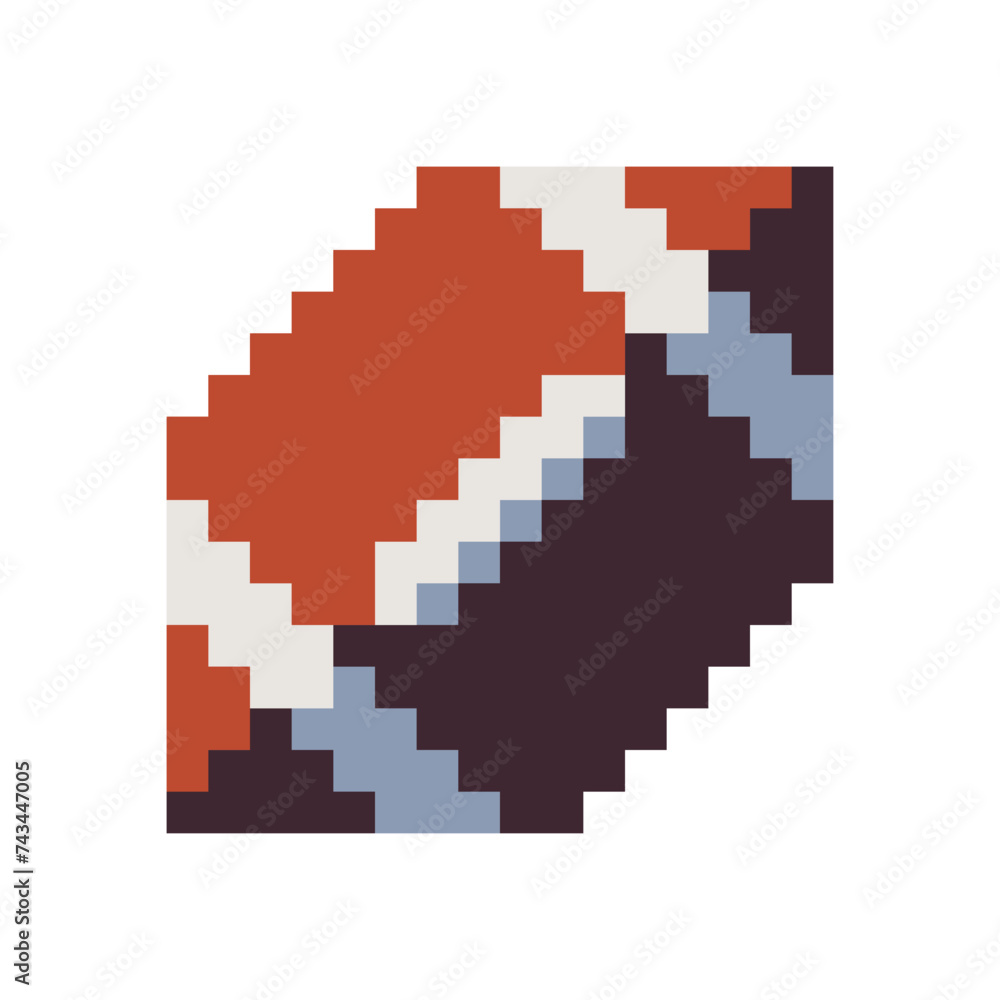 American football sign. Rugby Ball icon. Pixel art style. Sports ...