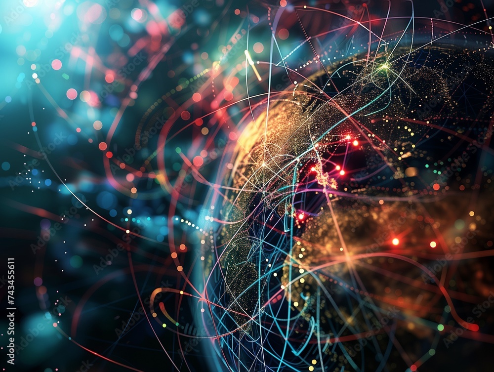 Abstract image that represents the concept of global connectivity and ...
