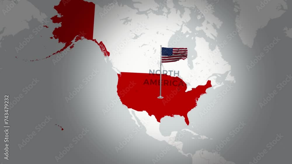 United States map.Aerial Views of United States Map's Flag Above the ...
