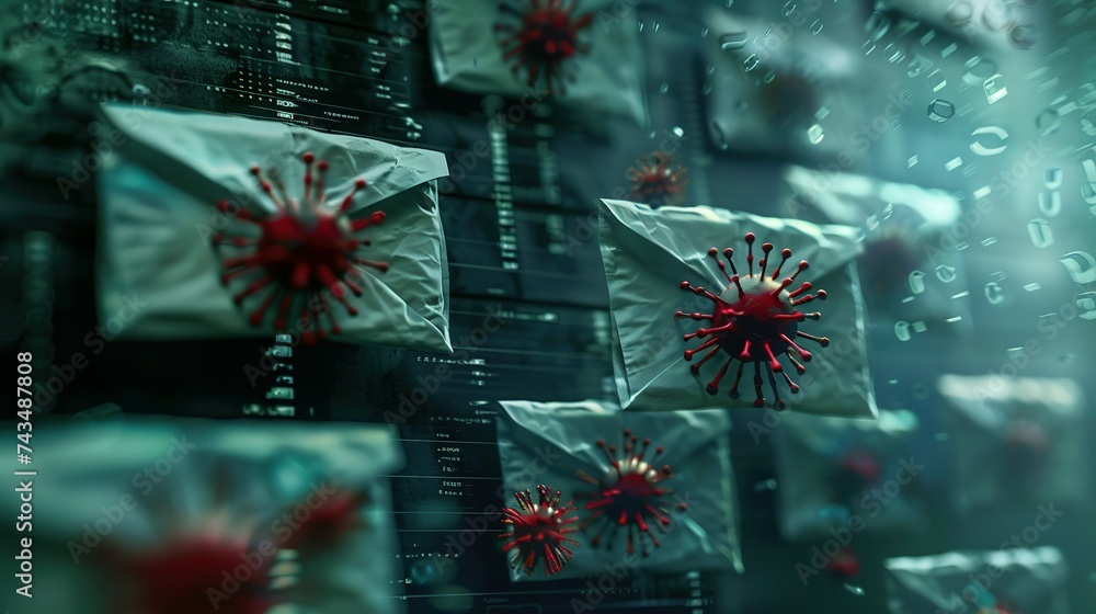 Detailed view of an email inbox with messages marked as malware and ...