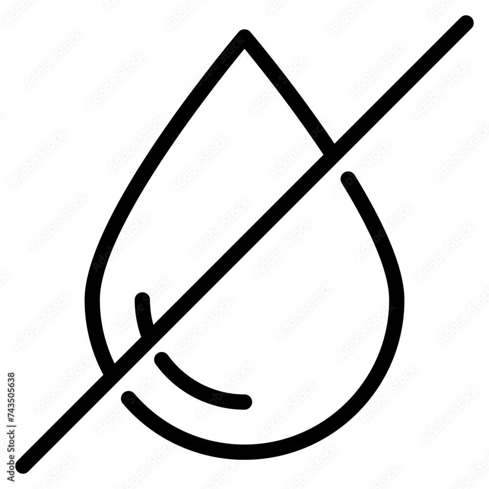 no water, Do not drink water, not clean water, water drop with ban ...