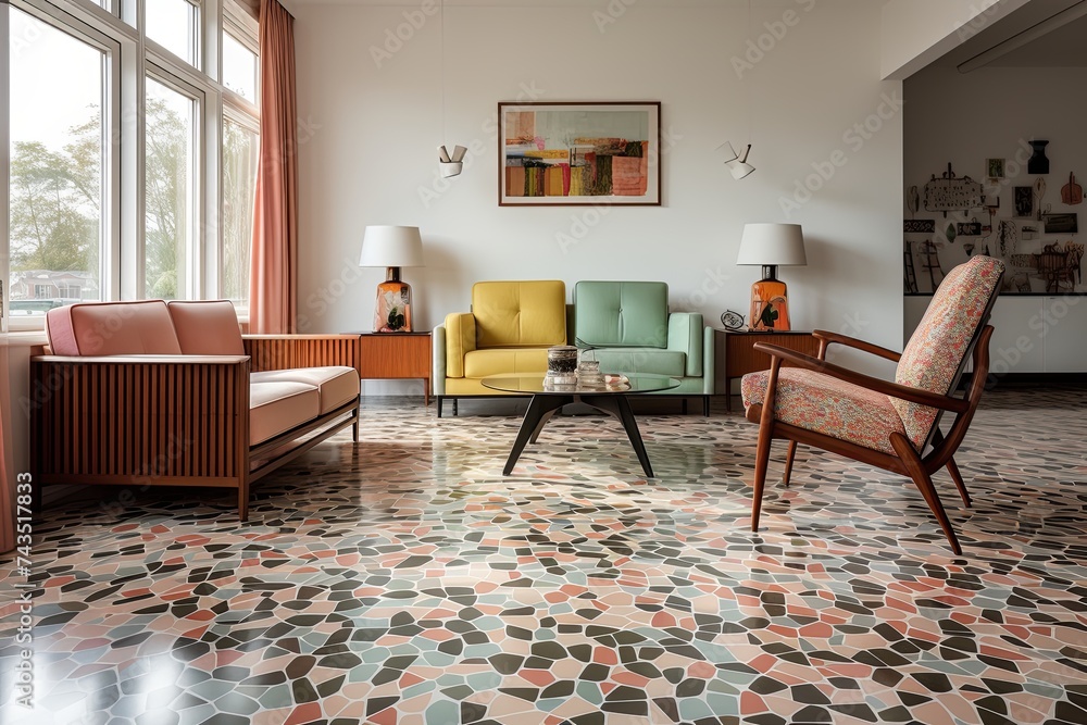 Terrazzo Grid Pattern Living Room: Interior Concepts of Sophisticated ...