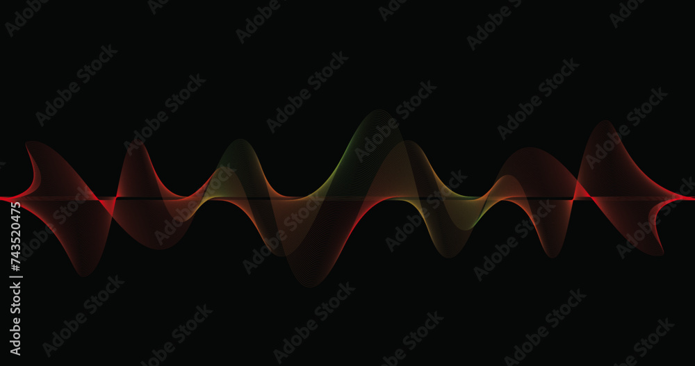 Vector 3d Echo Audio Wavefrom Spectrum Abstract Music Waves Oscillation Graph Futuristic Sound