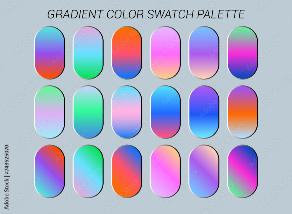 Gradients colour palette Free vector Stock Vector | Adobe Stock