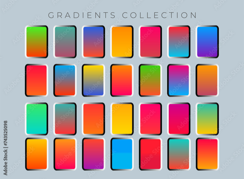 Gradients colour palette Free vector Stock Vector | Adobe Stock