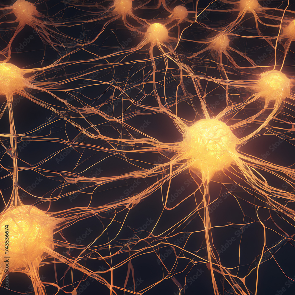 einzelne Neuronen und Synapsen mit ihren Verbindungen Stock Photo ...