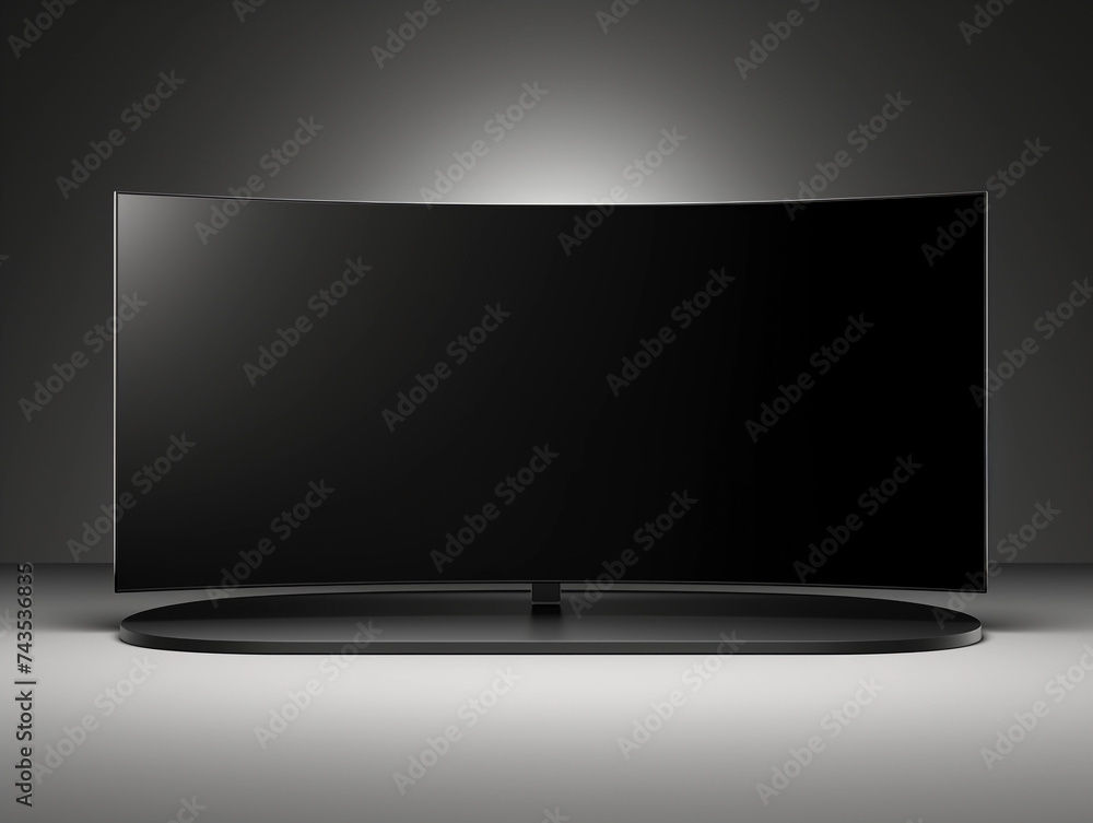 isolated flat or curved television tv set screen background in the ...