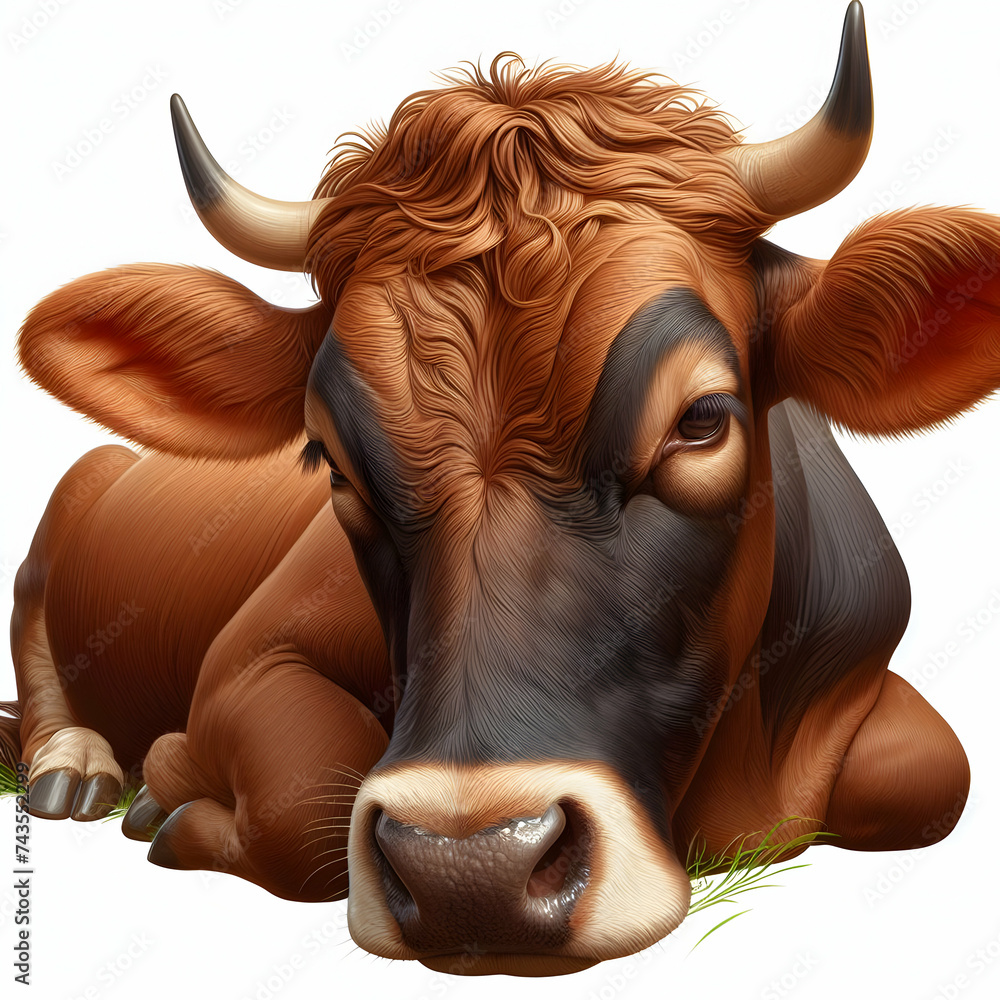 portrait of a cow. cow, animal, farm, cattle, agriculture, white ...