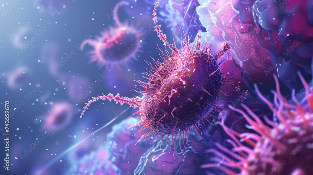 Microscopic view of bacteria being destroyed by antibiotics: A close-up ...