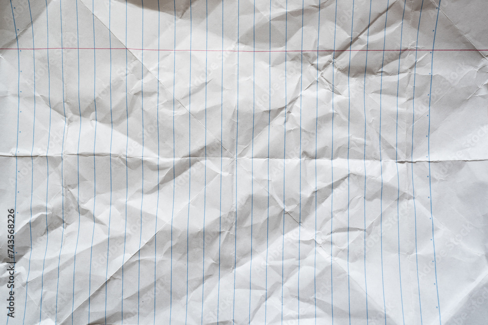 Crumpled lined paper texture background Stock Photo | Adobe Stock