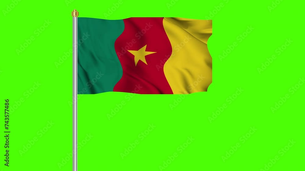 Cameroon Flag animation on green screen background. 4K Resolution video ...