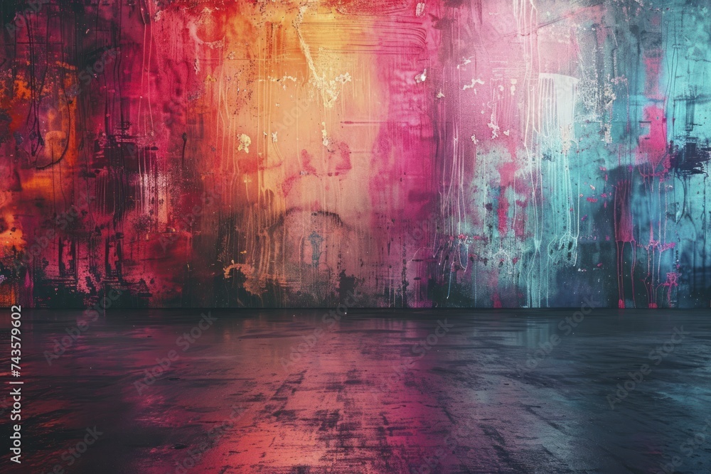 Urban graffiti backdrop, dynamic portraits with vibrant street art ...