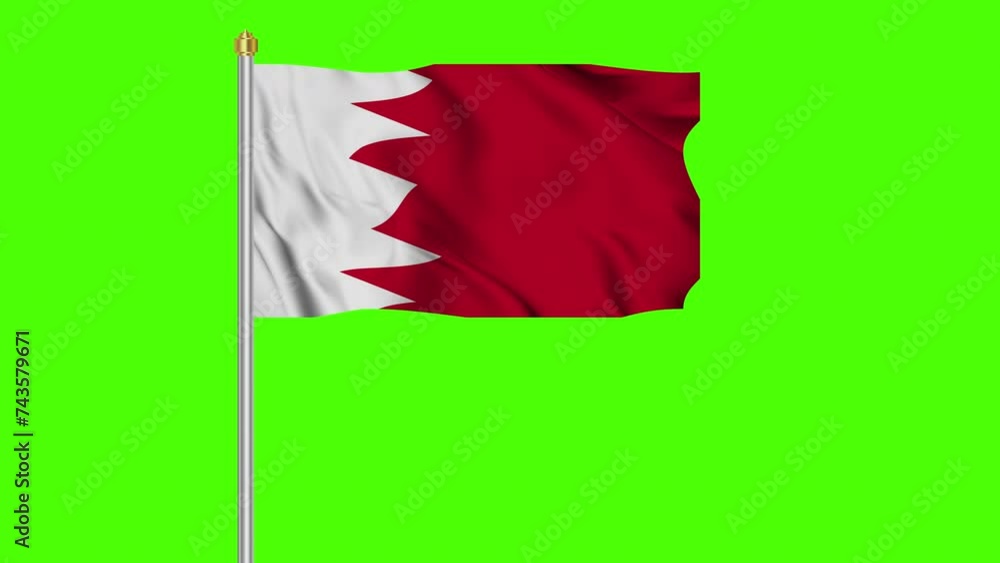 Bahrain Flag animation on green screen background. 4K Resolution video. Stock Video | Adobe Stock