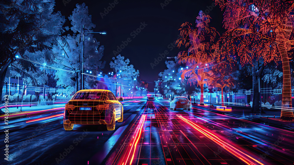 3D LiDAR GIS map, scan, data visualization, showing the technology ...