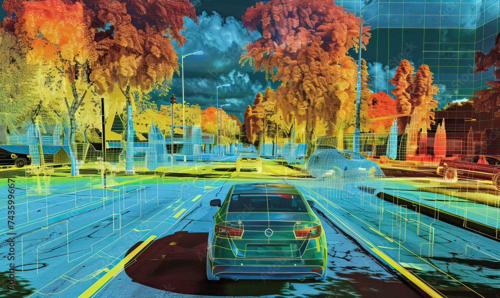 3D LiDAR GIS map, scan, data visualization, showing the technology ...