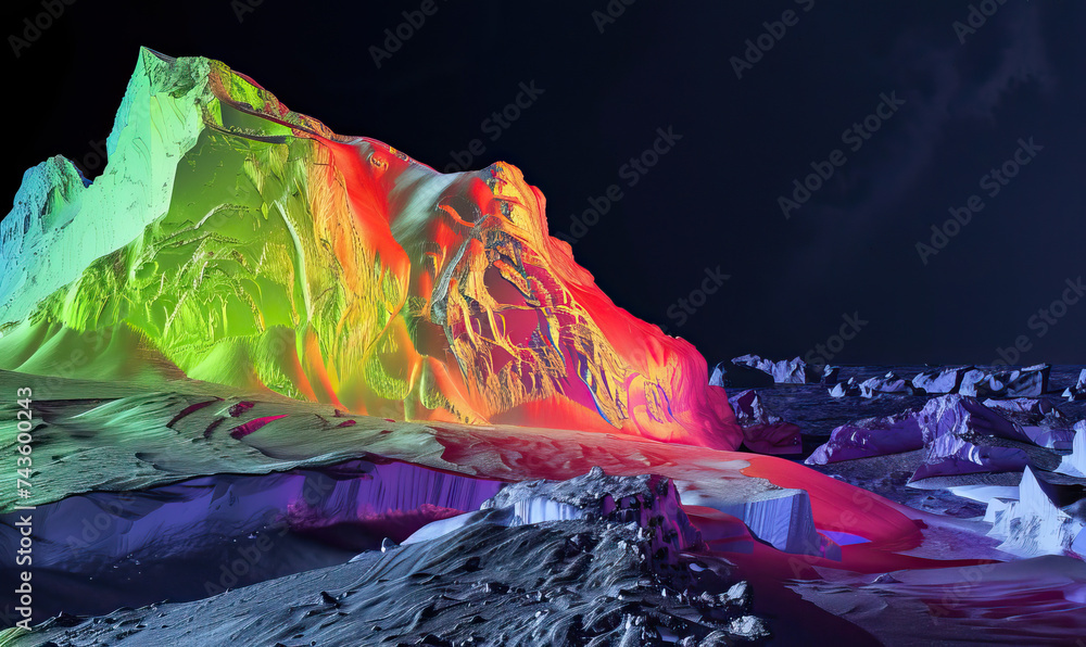 LiDAR technology generating point cloud data for a hilly mountainous ...