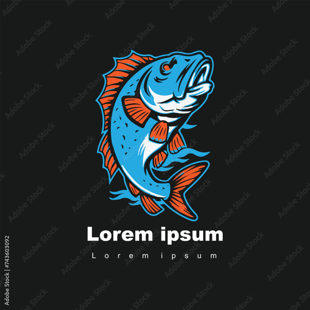 vector big bass fish vector cartoon for t-shirt big bass fish t-shirt ...