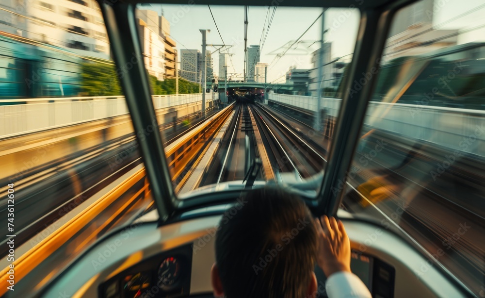 Train driver's view from inside the high-tech cockpit as the train ...