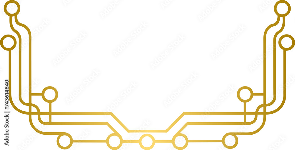 Gold chip lines corner border, golden circuit board chip lines corner ...