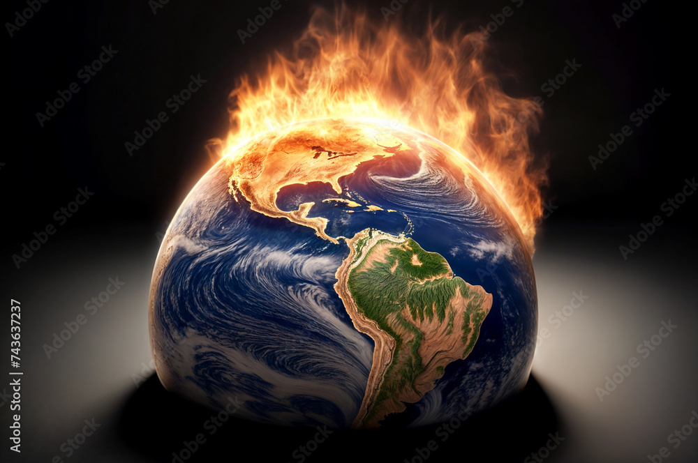 Planet earth is on fire. Forest fires, disasters. the problem of global ...