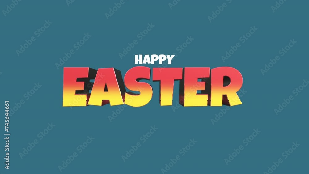 A vibrant graphic featuring the words Happy Easter in red and yellow ...