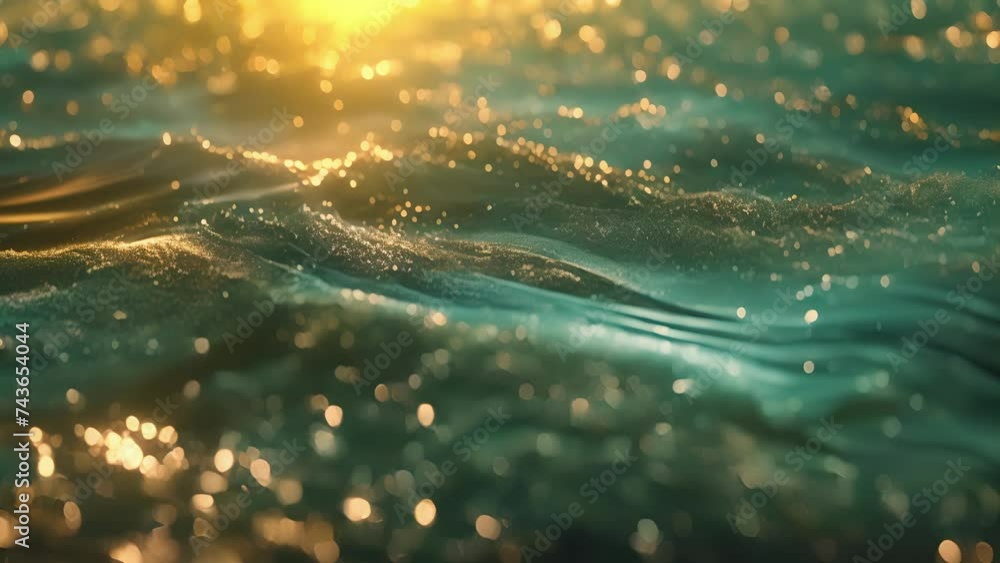 Shimmering waves of light ripple across the scene mimicking the ...