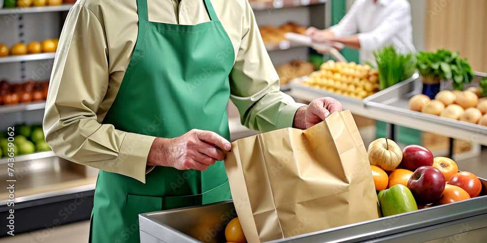 Supermarket concept with environmentally conscious services with ...