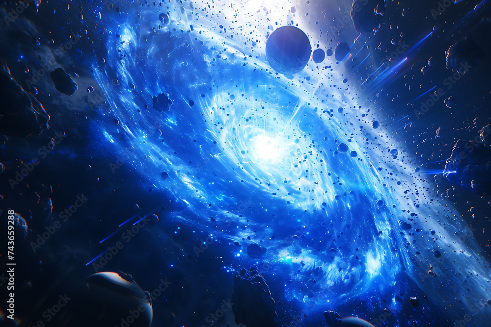 Alien planets and stars, galaxy concept map, universe, planet birth ...